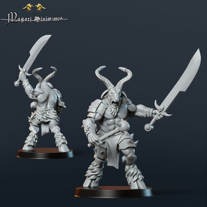 3D Printable Goatman cultist #3 by Magori Minaitures