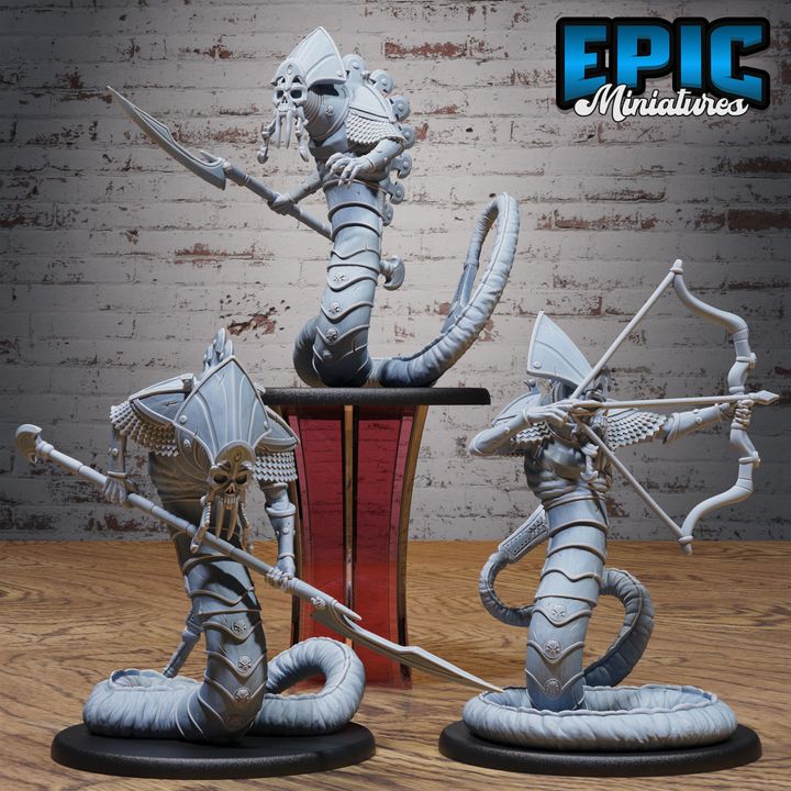 3D Printable Death Serpent Set / Ancient Naga Beast / Undead Snaker ...