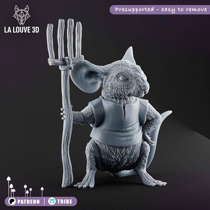 3D Printable Farm mouse by La Louve 3D