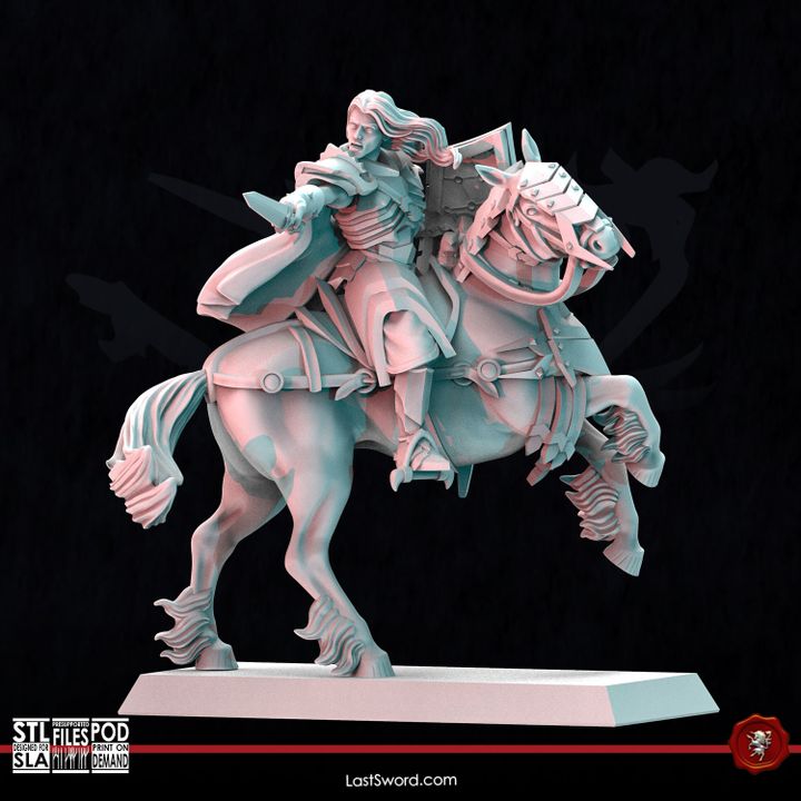 3D Printable Fallen Princess on horse by LastSword Miniatures
