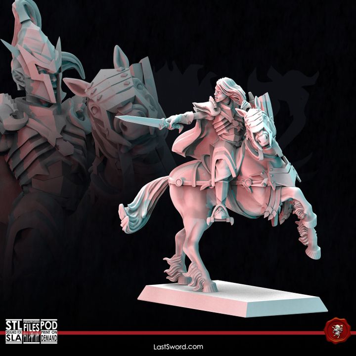 3D Printable Fallen Princess on horse by LastSword Miniatures