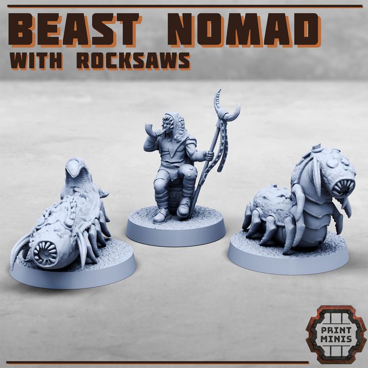 3D Printable Beast Nomad with Rocksaws by Print Minis