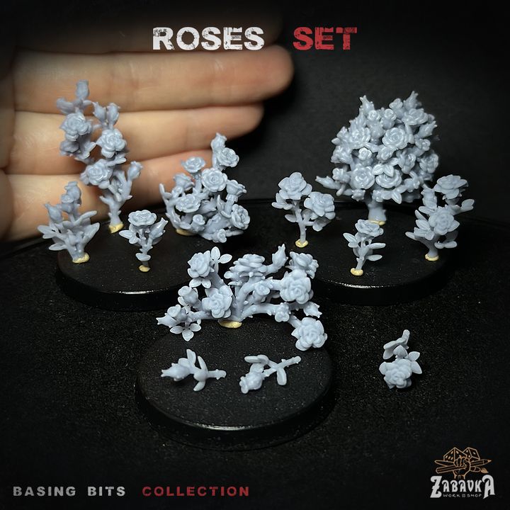 3D Printable Roses - Basing Bits (Plants) by Zabavka Workshop
