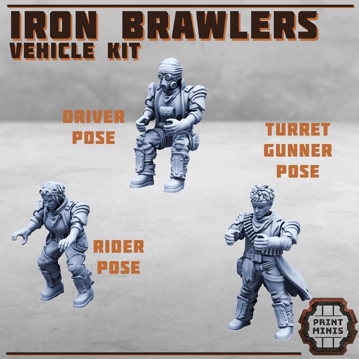 3D Printable Iron Brawlers Vehicle Kit by Print Minis
