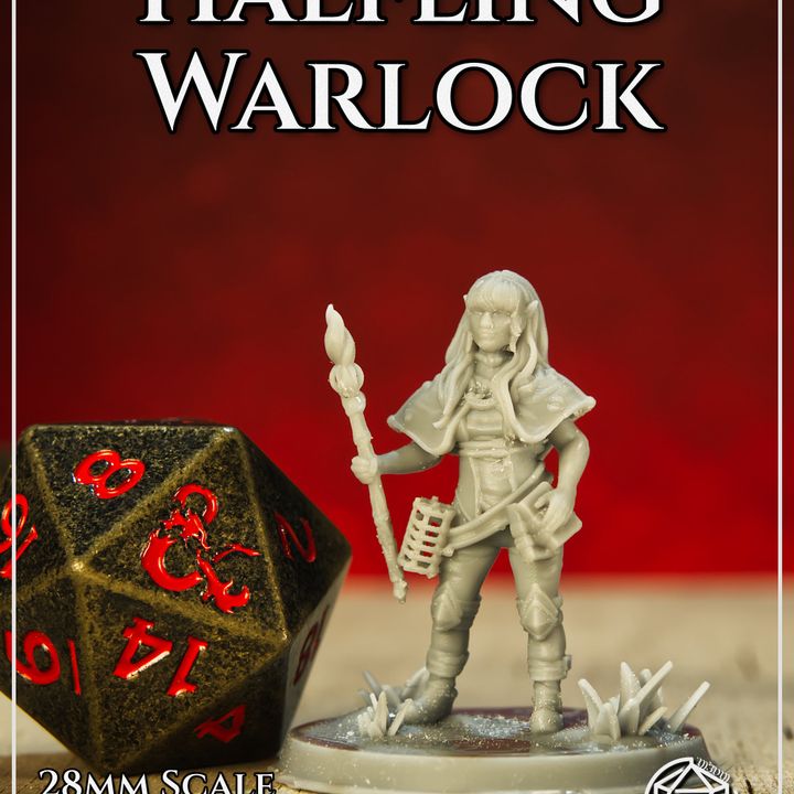 3D Printable Halfling Warlock by M3DM