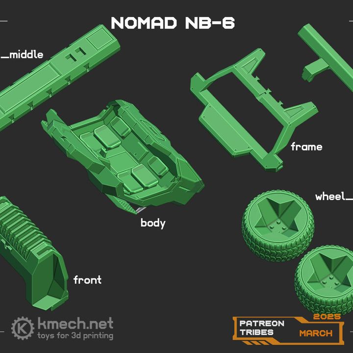 3D Printable NOMAD vehicle by Kmech