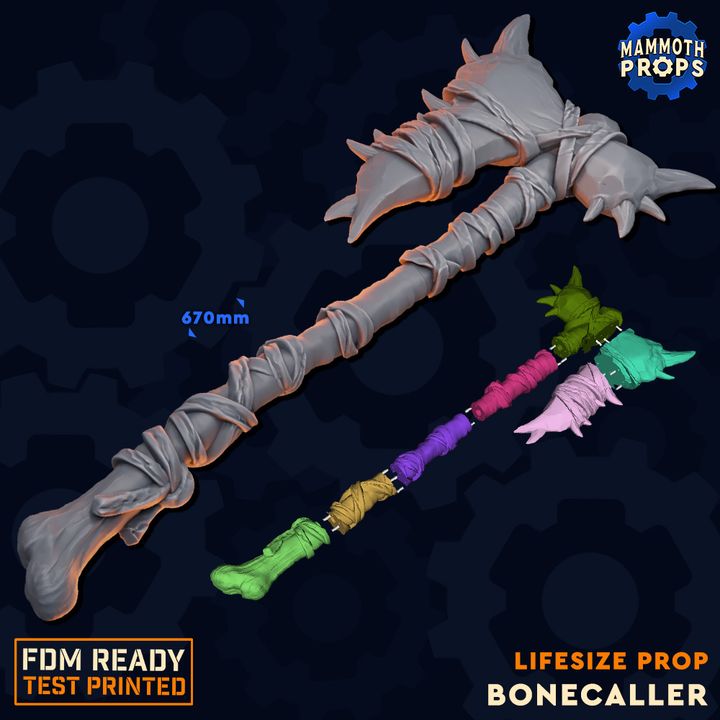 3D Printable Life-Sized Bonecaller Axe Display Prop by Mammoth Props