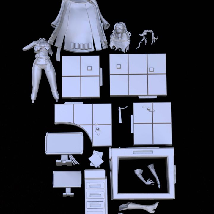 3D Printable Techno Lady by Chuya Factory