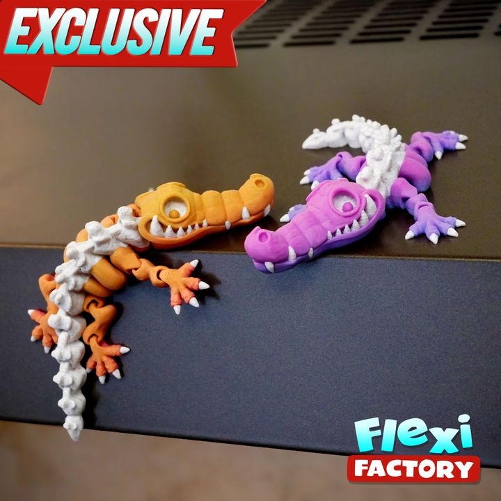 3D Printable Exclusive: Flexi Factory MINI Skeleton Crocodile with ...