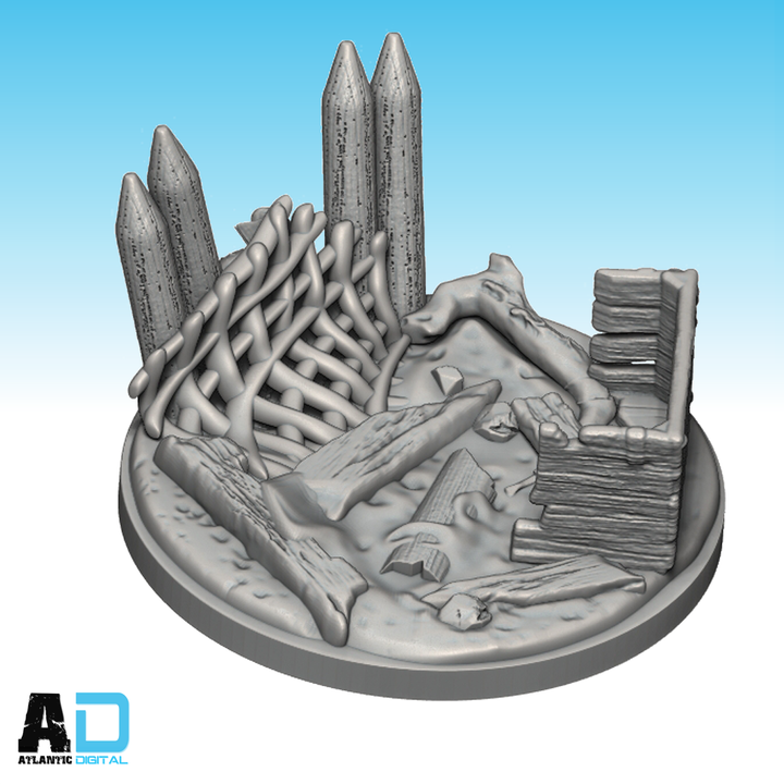 3D Printable 25mm Round Trench Bases by Wargames Atlantic