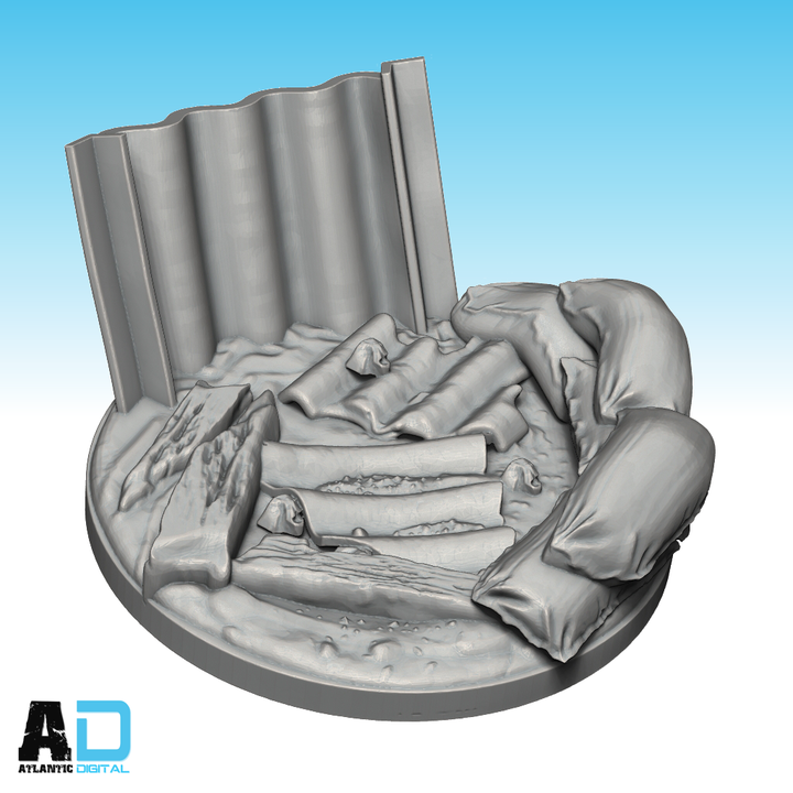 3D Printable 25mm Round Trench Bases by Wargames Atlantic