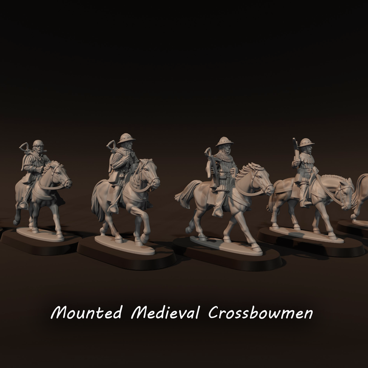 3D Printable Mounted Medieval Crossbowmen by Medbury Miniatures