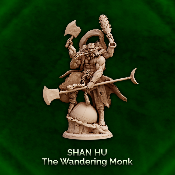 3D Printable Shan Hu - The Wandering Monk - Reward by Artificers_Mini