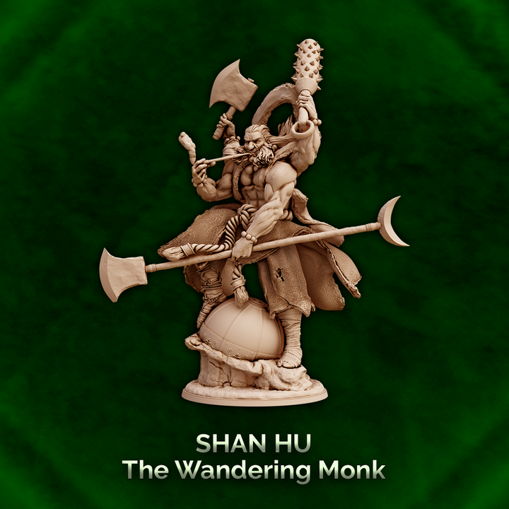3D Printable Shan Hu - The Wandering Monk - Reward by Artificers_Mini