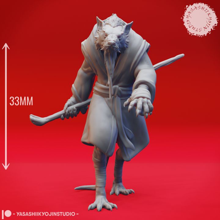 3D Printable Wererat - Master - Tabletop Miniatures (Pre-Supported) by ...