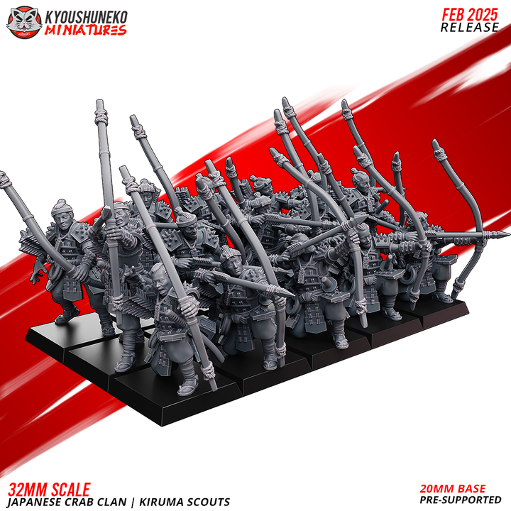 3D Printable Kiruma Scouts | Japanese Crab Clan by Kyoushuneko Miniatures