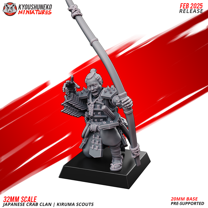 3D Printable Kiruma Scouts | Japanese Crab Clan by Kyoushuneko Miniatures