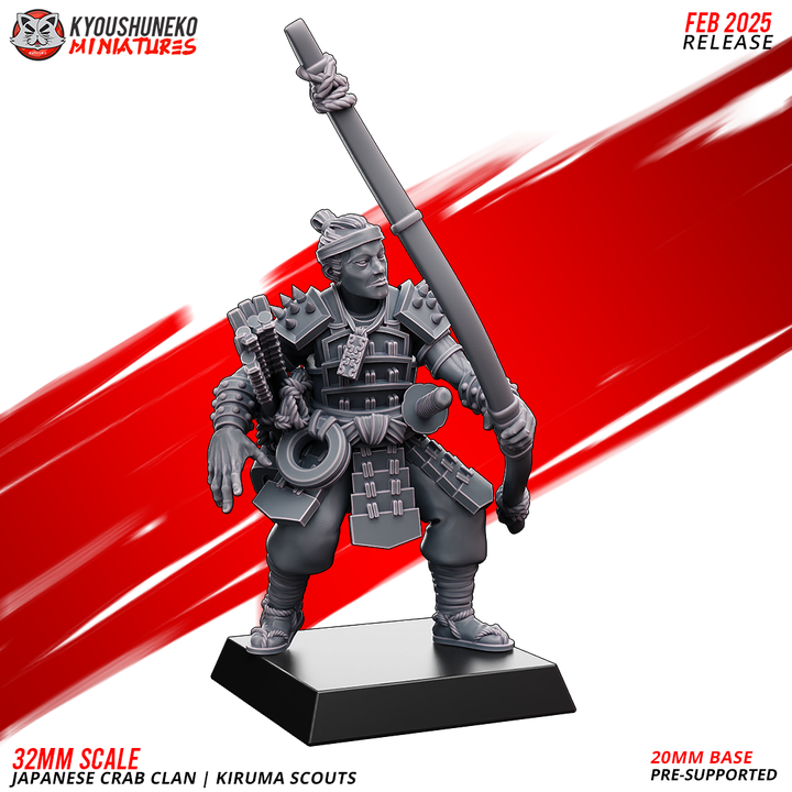 3D Printable Kiruma Scouts | Japanese Crab Clan by Kyoushuneko Miniatures