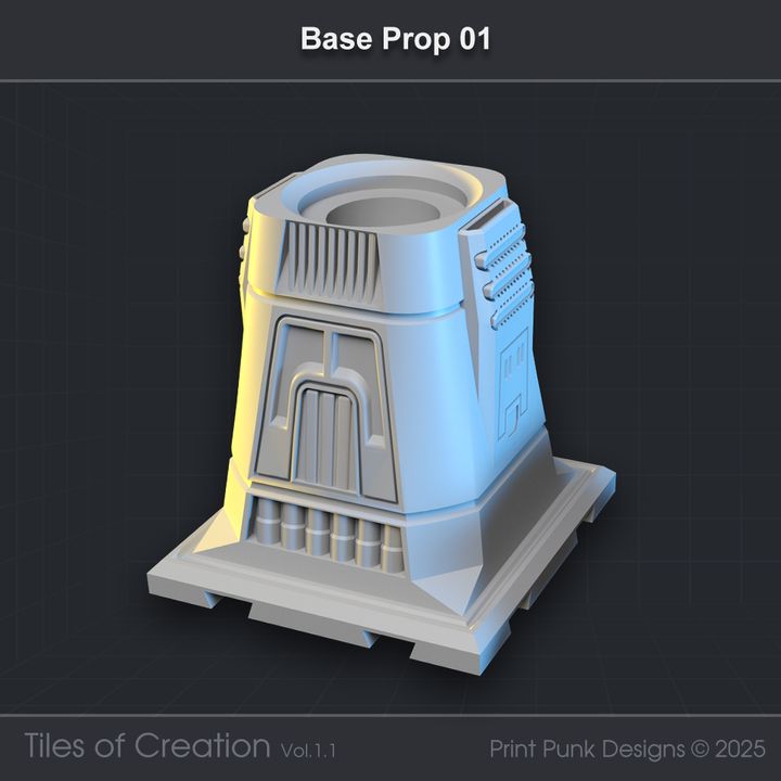3D Printable Tiles of Creation Vol1 Prop Base 01 by Print Punk Designs