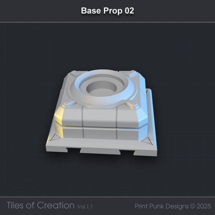 3D Printable Tiles of Creation Vol1 Prop Base 02 by Print Punk Designs