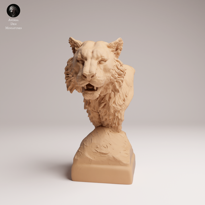 3D Printable Sumatran Tiger Bust by Animal Den Miniatures