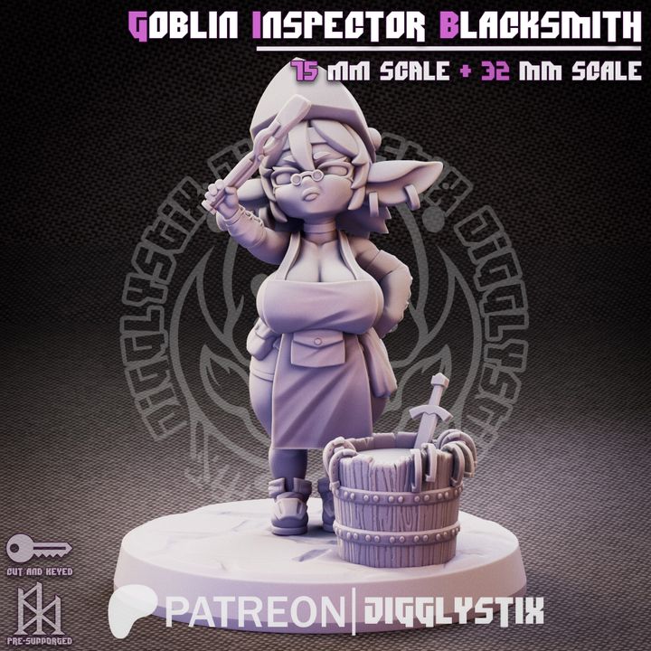 3D Printable Goblin Inspector Blacksmith by Jigglystix