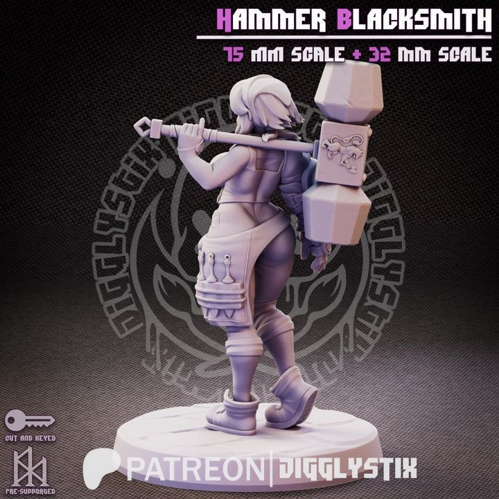 3D Printable Hammer Blacksmith by Jigglystix