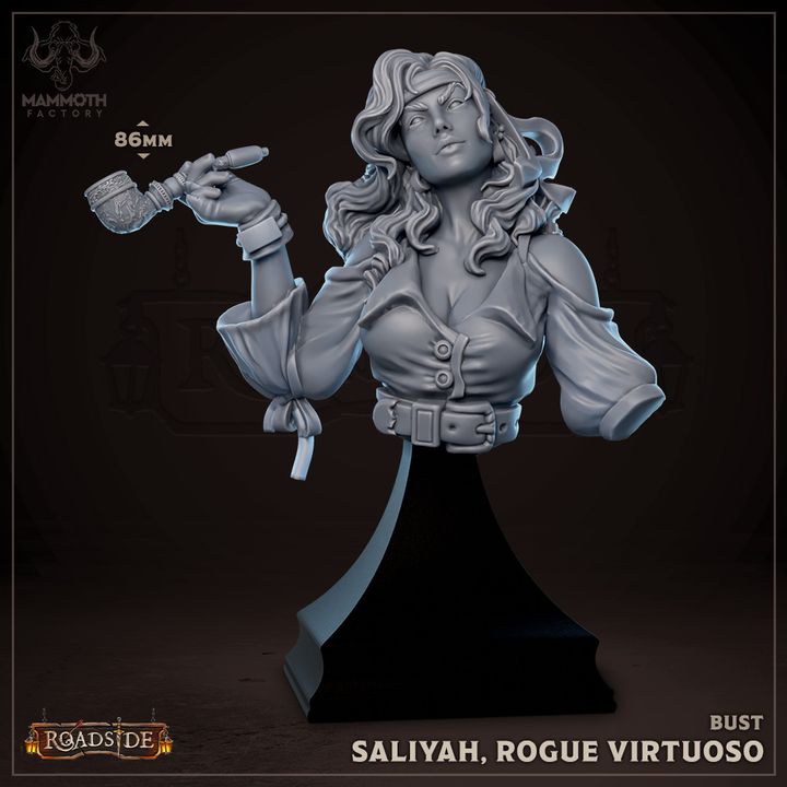 3D Printable Saliyah, Rogue Virtuoso Bust by Mammoth Factory