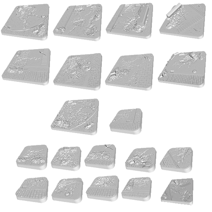 3D Printable [FREE] Monsterpocalypse Scenic Bases by Privateer Press