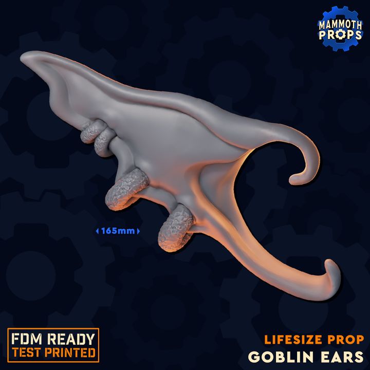3D Printable Wearable Goblin Ears by Mammoth Props