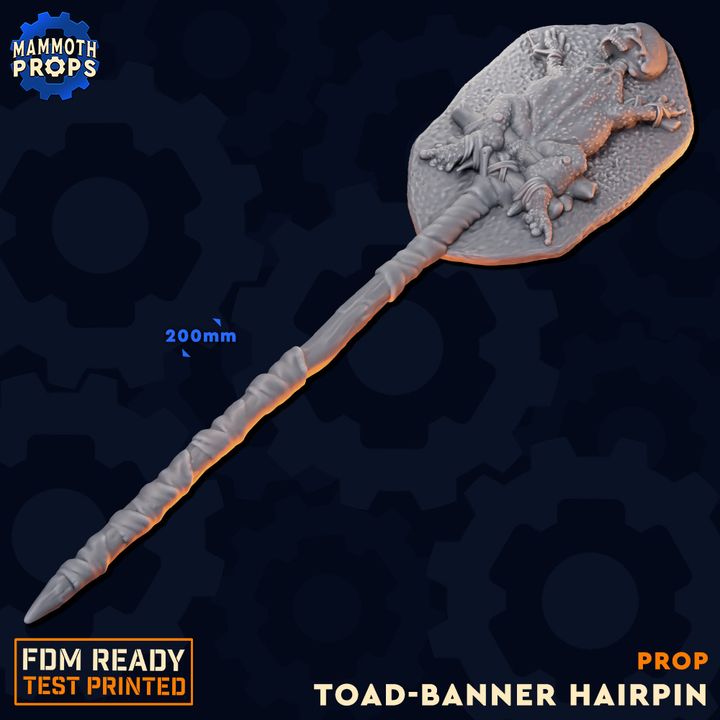 3D Printable Toad-Banner Hairpin by Mammoth Props