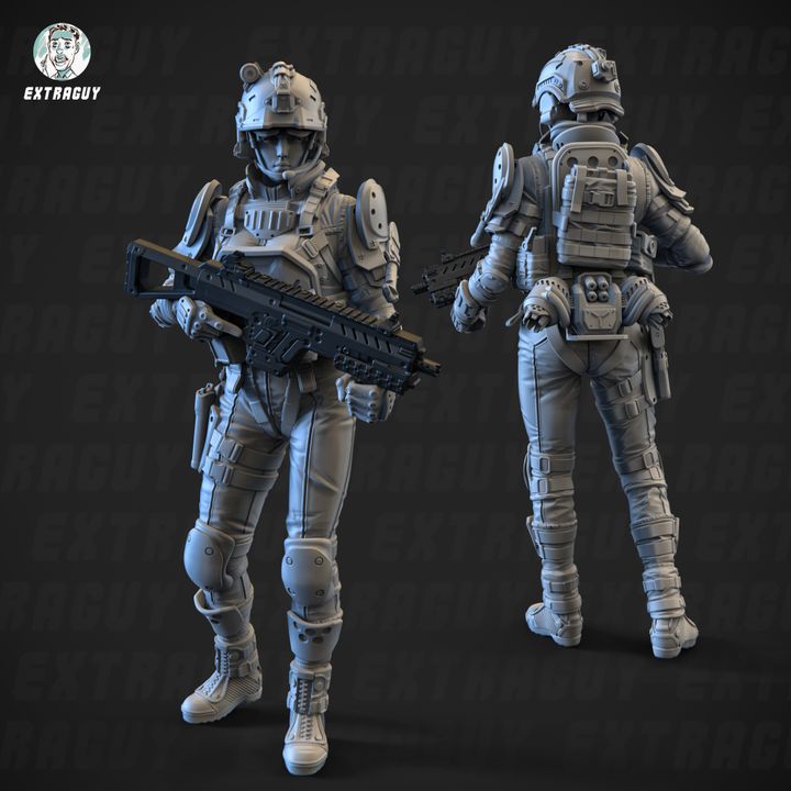 3D Printable Titan Walker Pilot 100mm and 32mm by Extra Guy