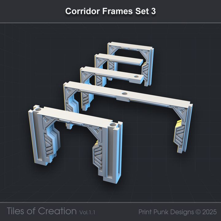 3D Printable Tiles of Creation Vol1 Corridor Frame Set 3 by Print Punk ...
