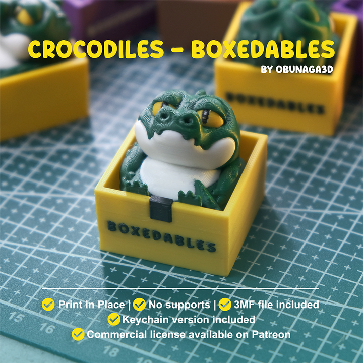 3D Printable Crocodiles - Boxedables by OBUNAGA 3D