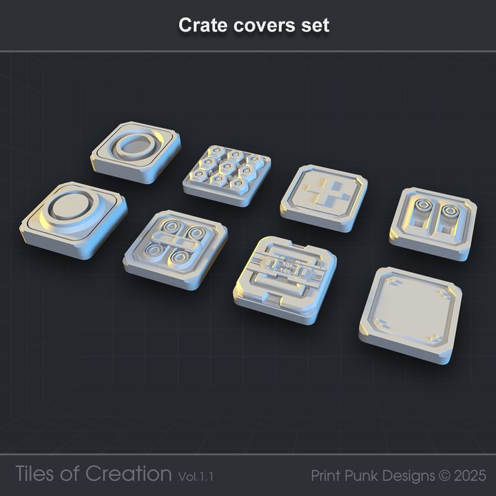3D Printable Tiles of Creation Vol1 Crate Props set 2 by Print Punk Designs