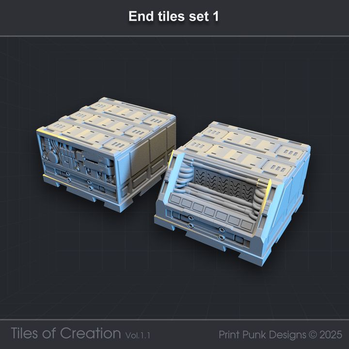 3D Printable Tiles of Creation Vol1 End Tiles set 1 by Print Punk Designs
