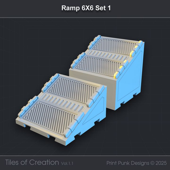 3D Printable Tiles of Creation Vol1 Ramp set by Print Punk Designs