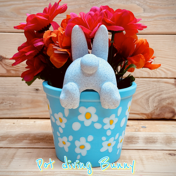 3D Printable Pot Diving Bunny by ENIQUE3D