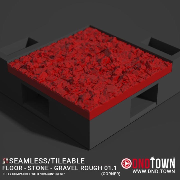 3D Printable Floor - Stone - Gravel - Wall Corner 01.1 (ROUGH) - 3D ...