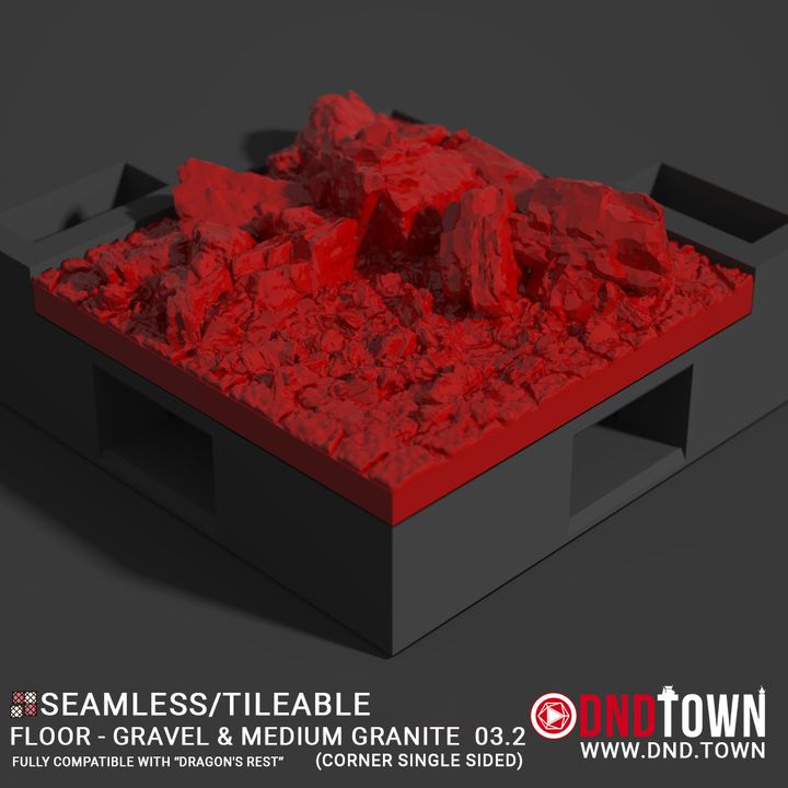 3D Printable Floor - Stone - Gravel & Granite - Wall Corner 03.2 ...