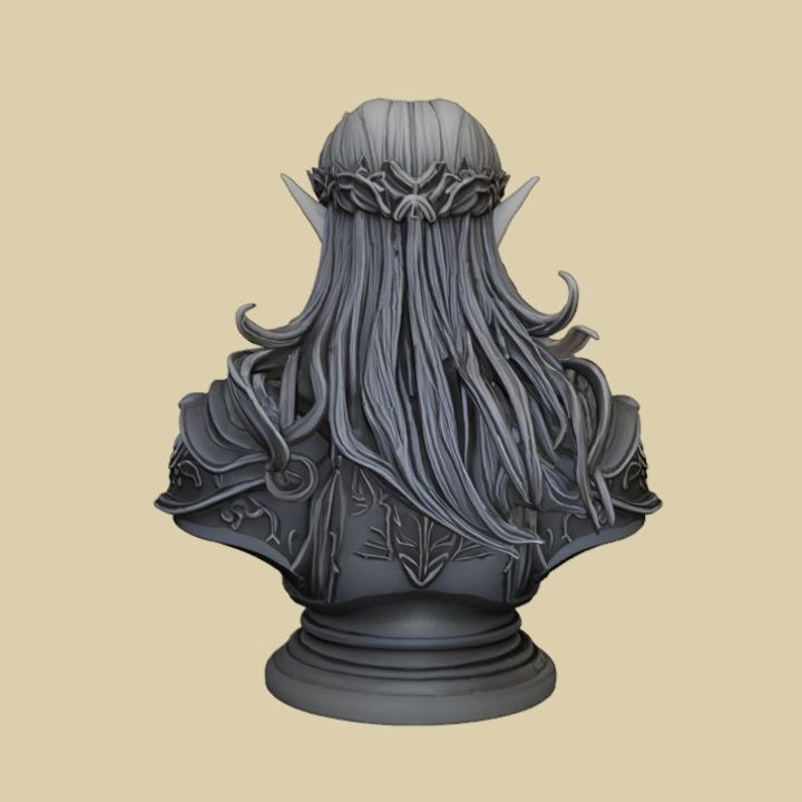 3D Printable Elven Sorceress Bust by Fantasy Figures