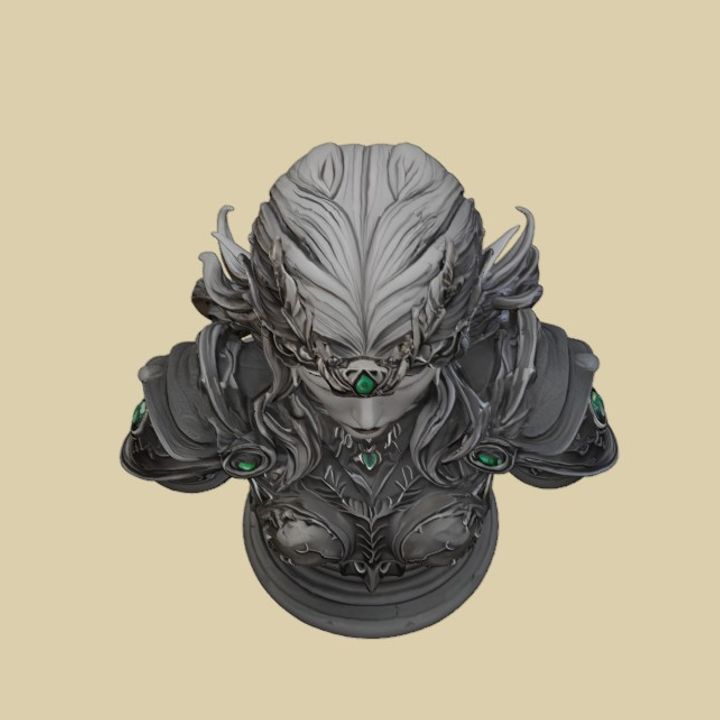 3D Printable Elven Sorceress Bust by Fantasy Figures