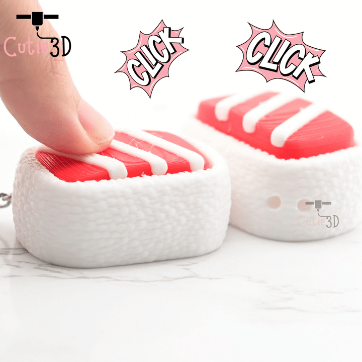 3D Printable Cutie3D Keycap Fidget Clicker Sushi Keychain - Cute ...