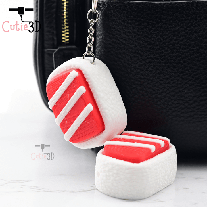 3D Printable Cutie3D Keycap Fidget Clicker Sushi Keychain - Cute ...