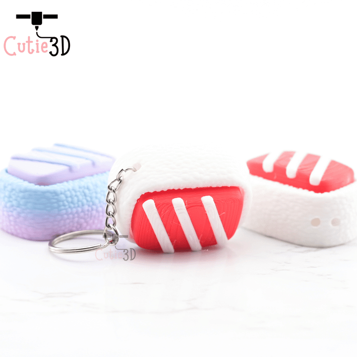 3D Printable Cutie3D Keycap Fidget Clicker Sushi Keychain - Cute ...