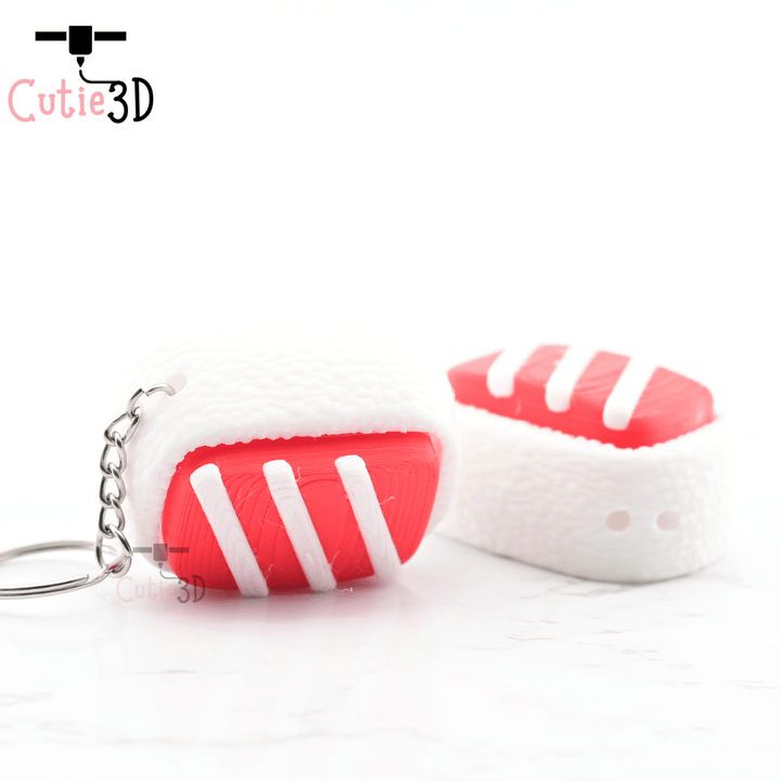 3D Printable Cutie3D Keycap Fidget Clicker Sushi Keychain - Cute ...