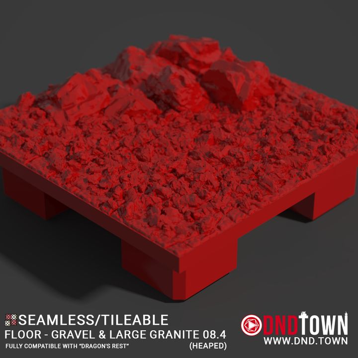 3D Printable Floor - Stone - Gravel & Large Granite 08.4 (HEAPED) - 3D ...