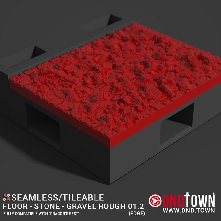 3D Printable Floor - Stone - Gravel - Wall Edge 01.2 (ROUGH) - 3D ...