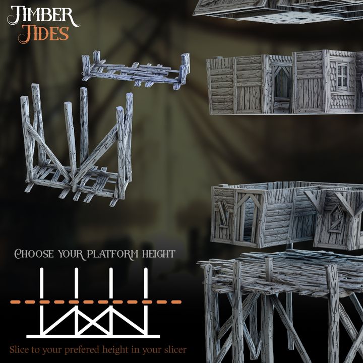 3D Printable Timber Tides Shack 1 by Tainted Saint Miniatures
