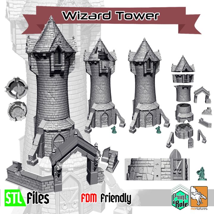 3D Printable Wizard Tower, 3D printable fantasy terrain pack for DnD ...
